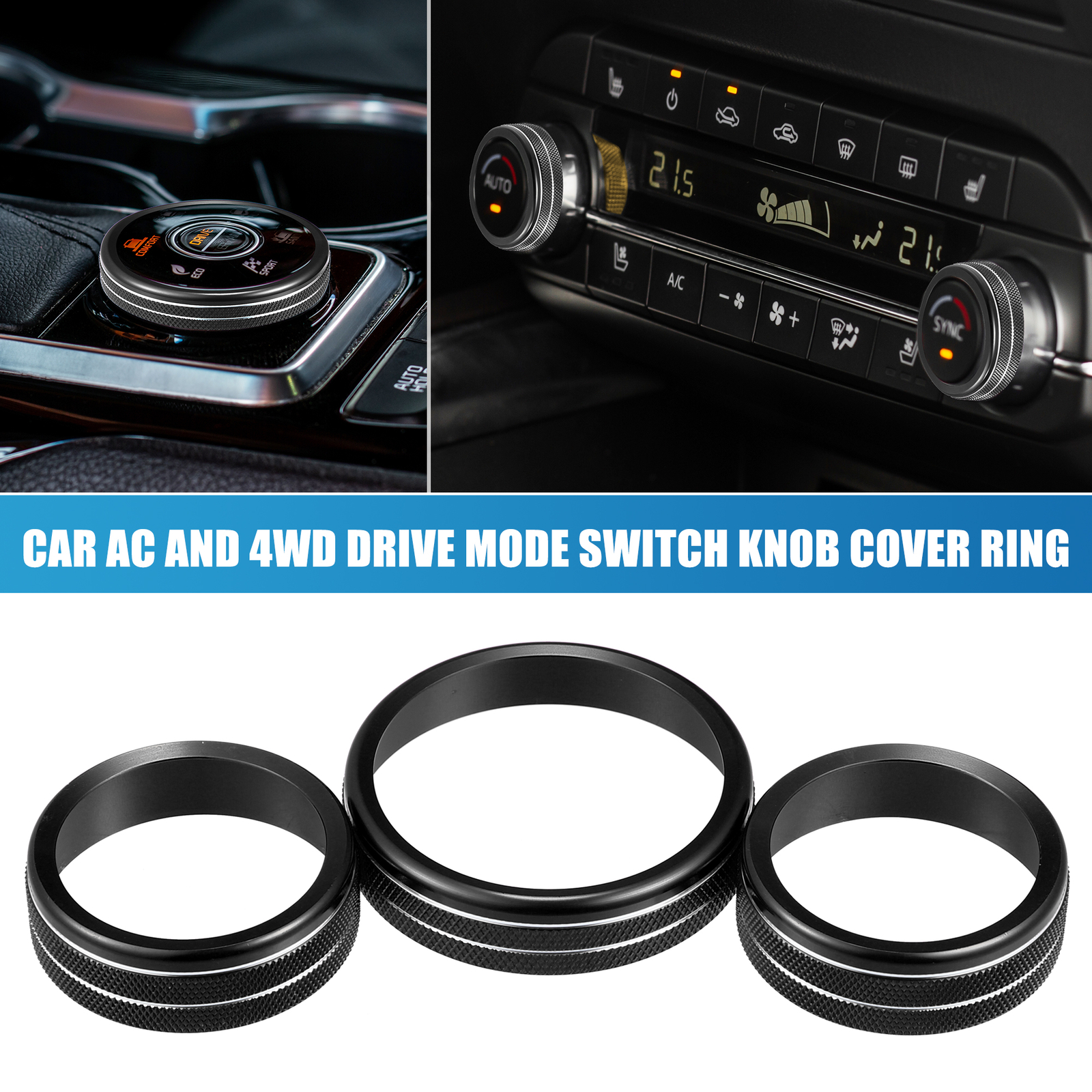 3pcs Console AC 4WD Mode Switch Knob Ring Cover for Nissan Rogue 21-22 ...