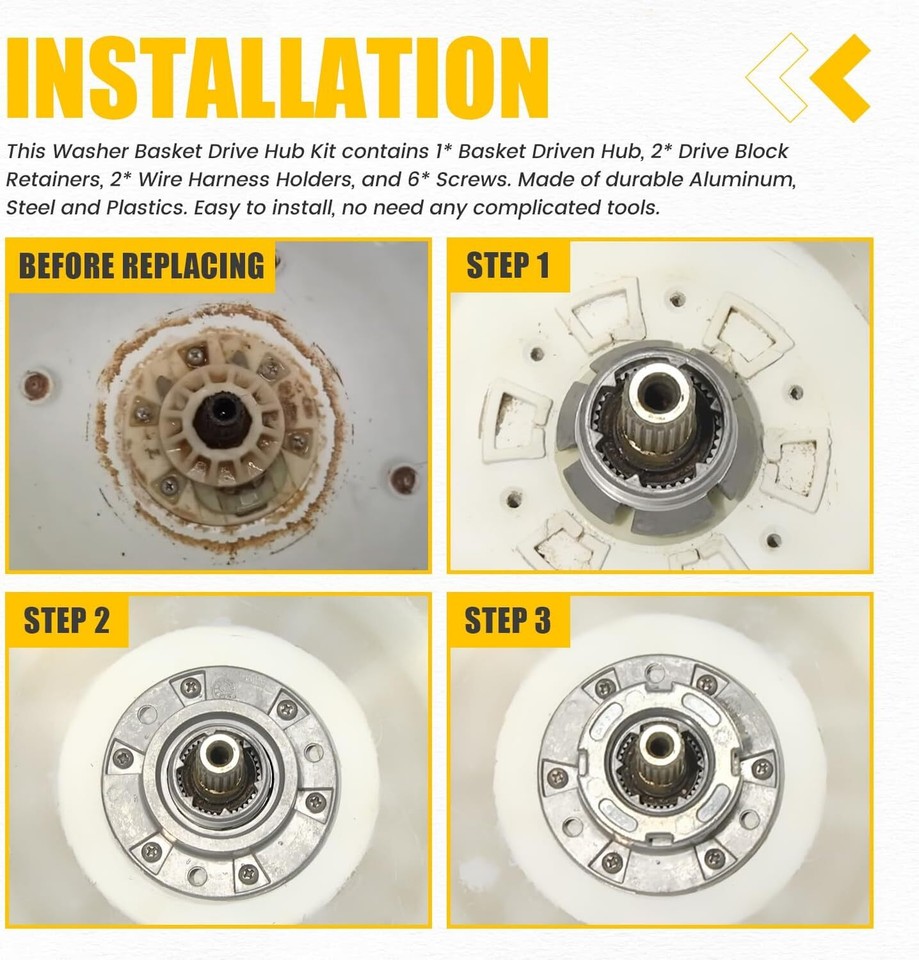 W10324651 Washer Basket Drive Hub Kit for Whirlpool Kenmore Maytag ...