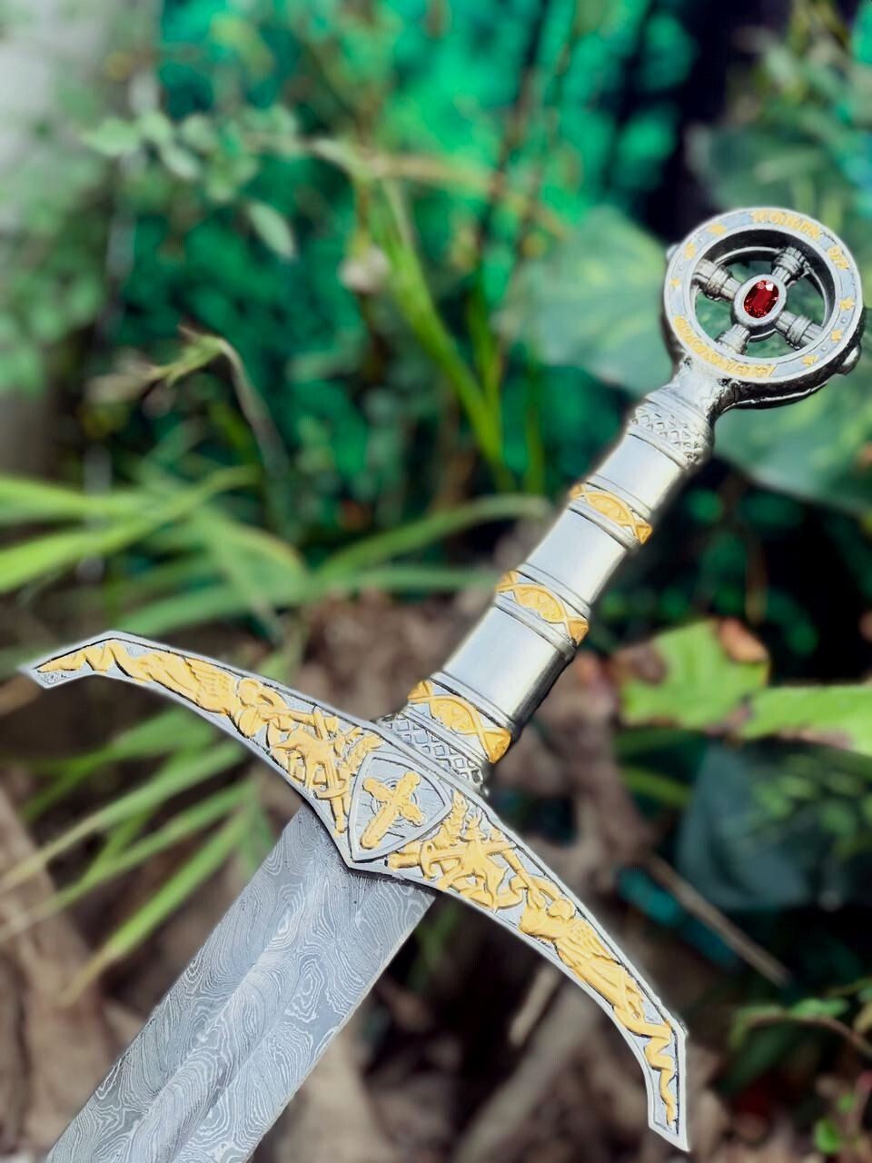 Custom Handmade Sword, Medieval Sword Double Edge Sword, Replica sword ...