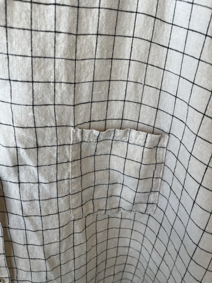 Cut Loose Fuji Button Front Blouse Top Window Pane One size | eBay