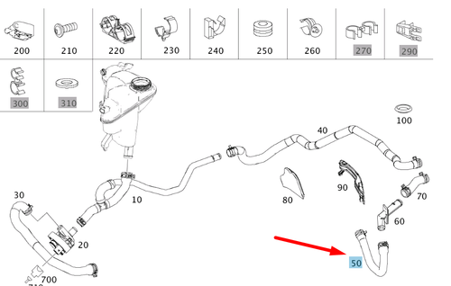 MERCEDES-BENZ R W251 Engine To Intermediate Piece Hose A2515013482 NEW ...