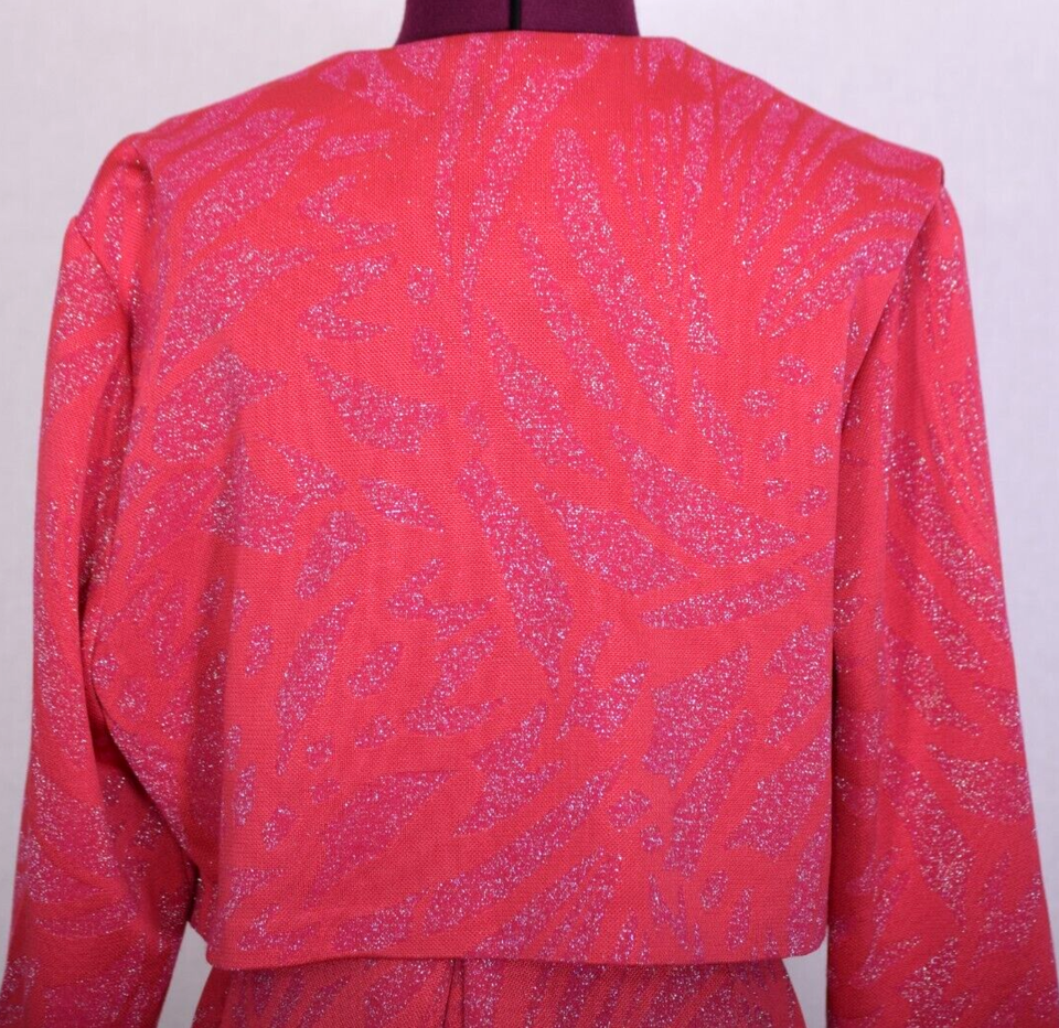 ST.JOHN Womens Knit Pink Metallic Shimmer Print Rhinestone Jacket ...