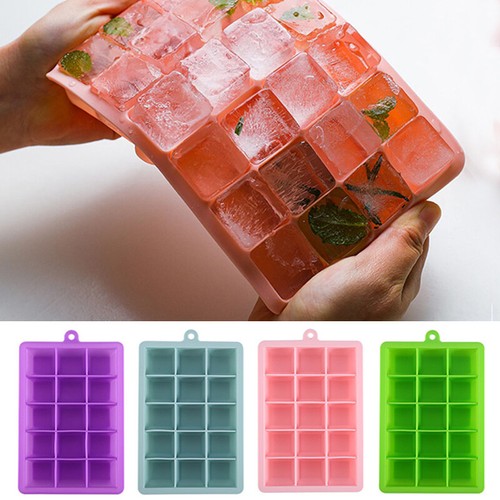 15 Grids Silicone Ice Cube Tray Large Mould Mold Giant DIY Maker Square ...