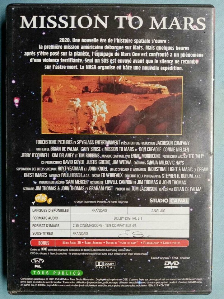 Mission To Mars - Collection Science-Fiction (Don Cheadle)/ DVD simple ...