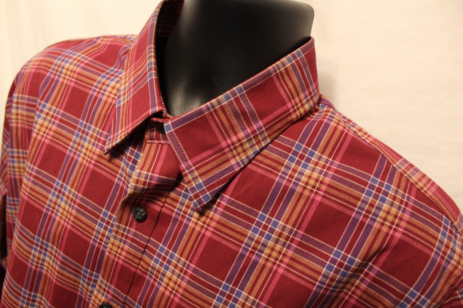 Dockers Red Plaid Men's Button Front Shirt Size Large Cotton Blend | eBay