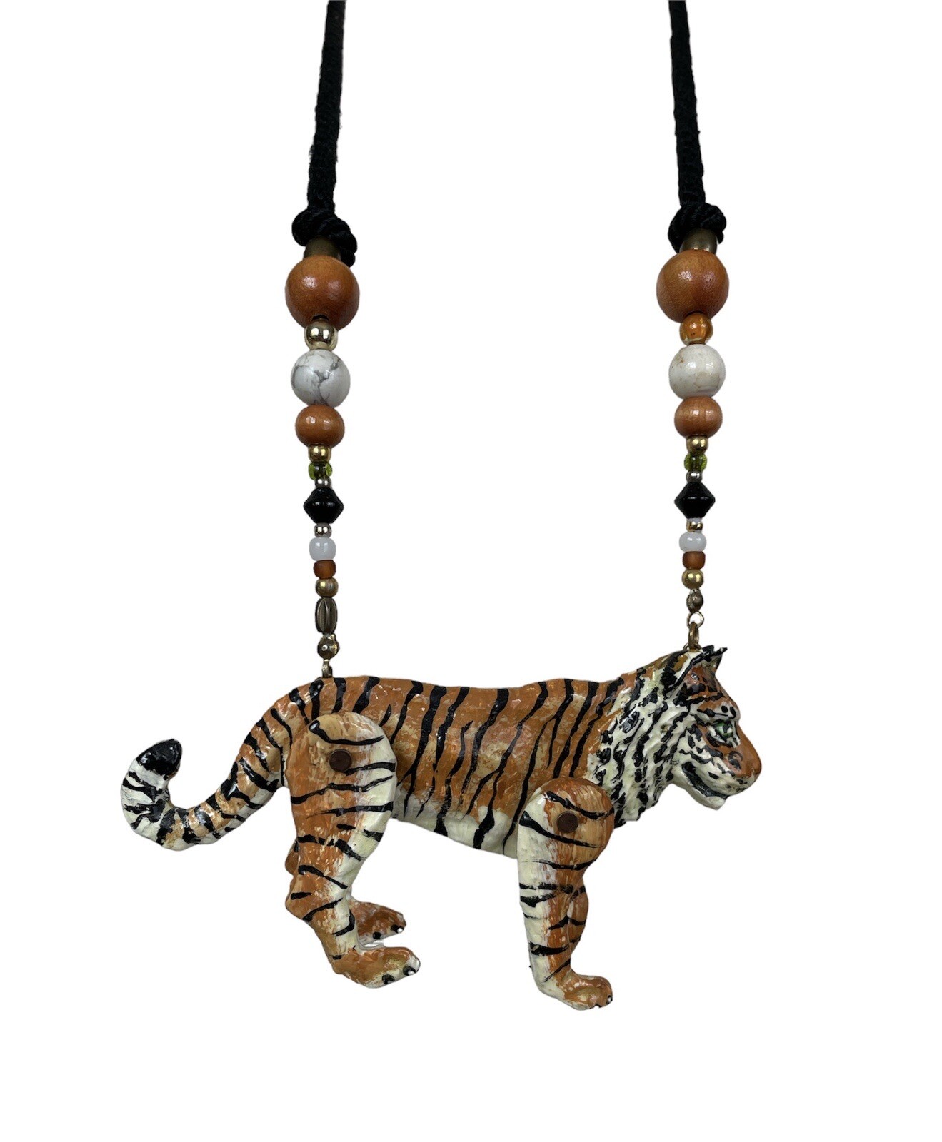 Vintage Dorian Designs Tiger Articulated Signed Wood… - Gem