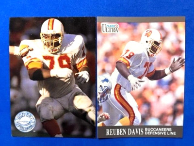 NFL - Reuben Davis 1991 Pro Set Platinum & 1991 Fleer Ultra Football ...