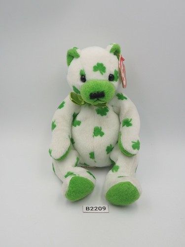 Ty Beanie Baby Babies B2209 Clover the shamrock Bear Plush 6" TAG Toy ...