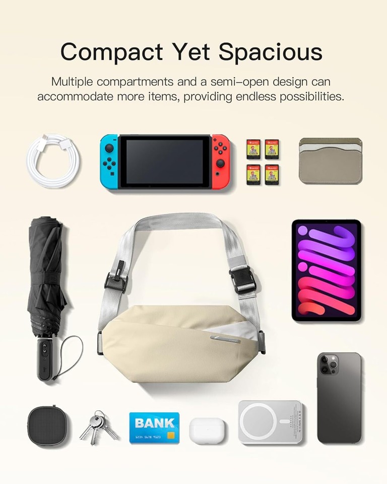 Inateck Sling Bag, Crossbody Bag for Men and Women, Water-resistant ...