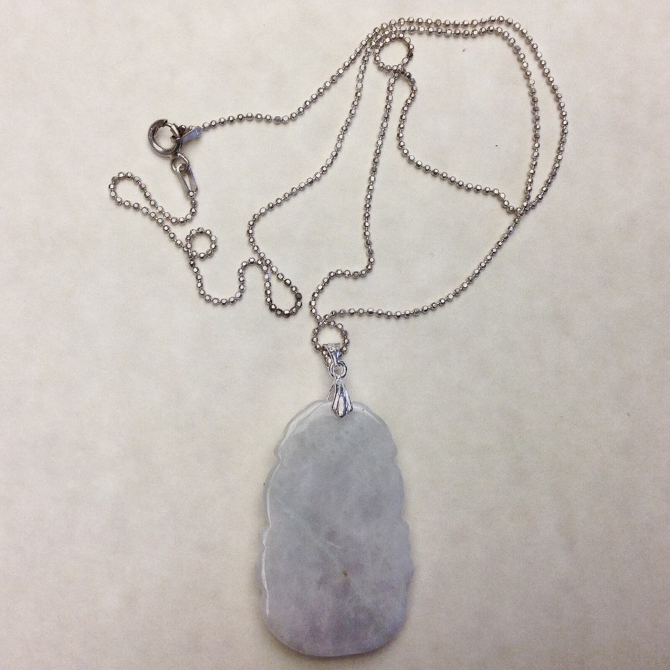 ~Carved Jade / Jadeite Horse Design Pendant Sterling Silver 19" Chain ...