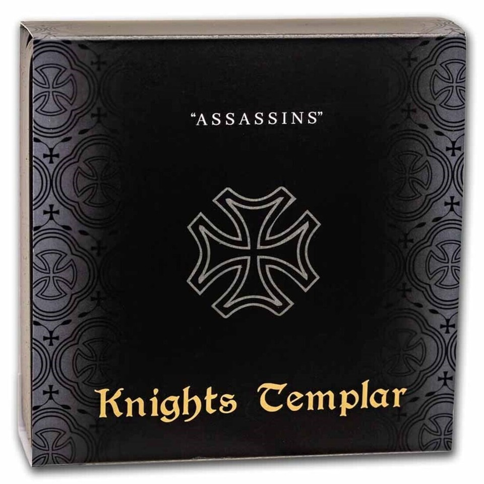 KNIGHTS TEMPLAR Assassins Selective Gilding 2 Oz Silver Coin 5$ Niue ...