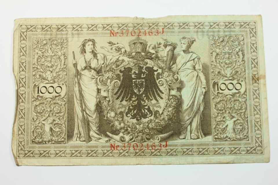 German 1000 Mark Reichsbanknote BERLIN April 1910 ,Circulated large ...