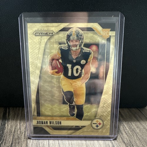 2024 Prizm Football Roman Wilson Rookie Gold Vinyl /5 Pittsburgh ...