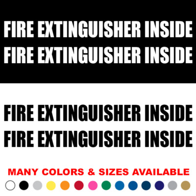 Fire Extinguisher Inside Truck Decal Set of 2 Sticker Commercial Semi ...