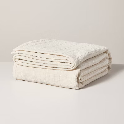 King Beige Textured Grid Quilt - Hearth & Hand with Magnolia | eBay