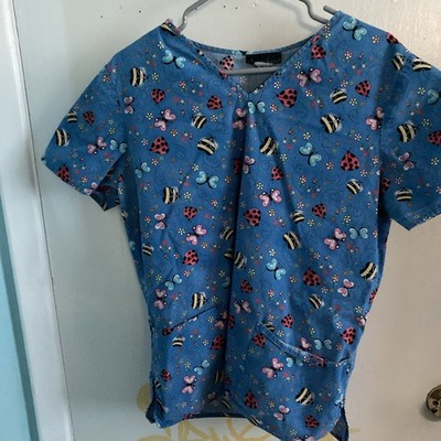 Cherokee Ladybug Heart Scrub Top Size XL Nurse Dental CNA | eBay