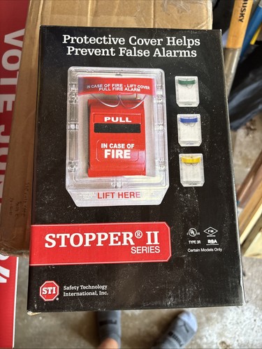 STI Stopper II Fire Alarm Lift Cover with Horn, Flush Mount | eBay