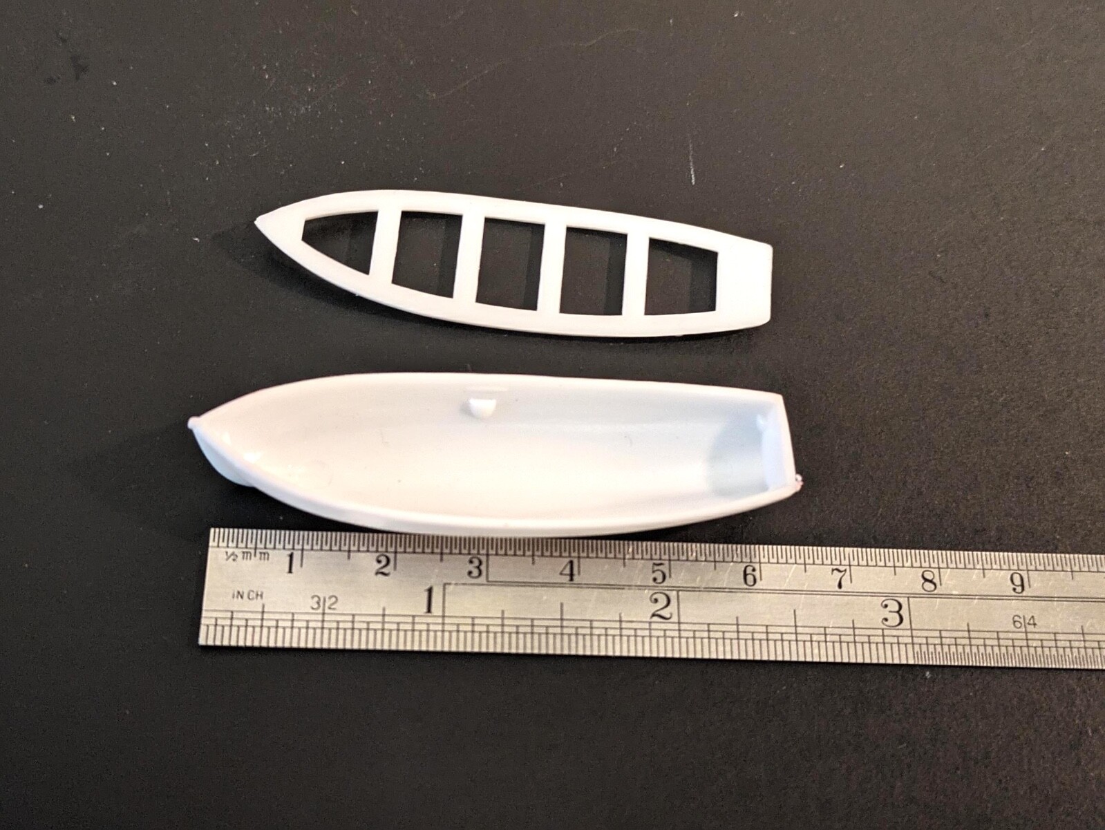 Ship Model Fittings Parts White Plastic lifeboat longboat 65mm x 20mm ...