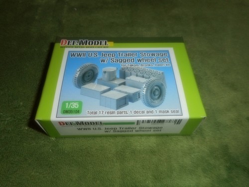 DEF MODEL 35104, 1/35 WWII U.S. JEEP TRAILER STOWAGE RESIN W/ SAGGED ...