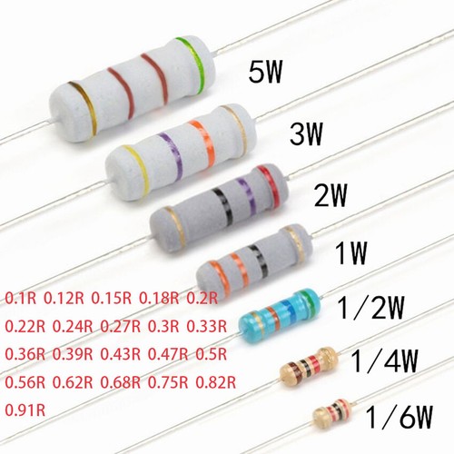 1/2W 1W 2W 3W 5W Carbon Film Resistor Tolerance ±5% Range of ( 0.1Ω to ...