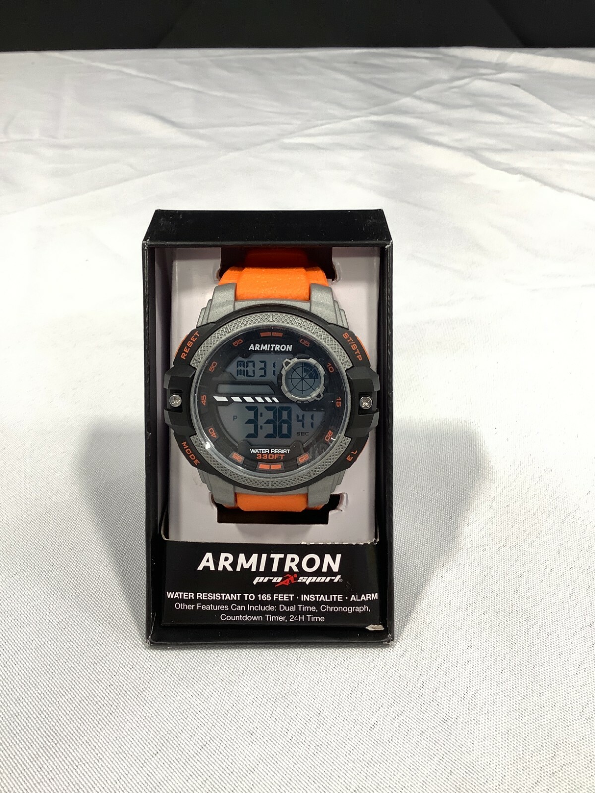 Armitron Pro Sport Mens 40/8462 Orange Band Digital Chronograph ...