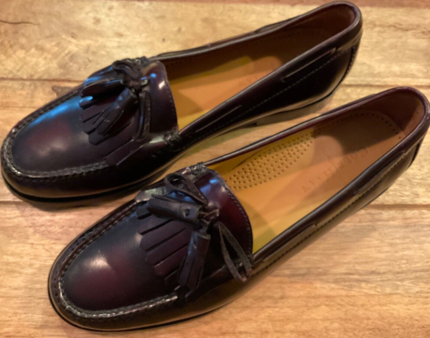 COLE HAAN PINCH TASSLE LOAFERS C02692 ( MENS 9.5 D ) BURGUNDY PREOWNED ...