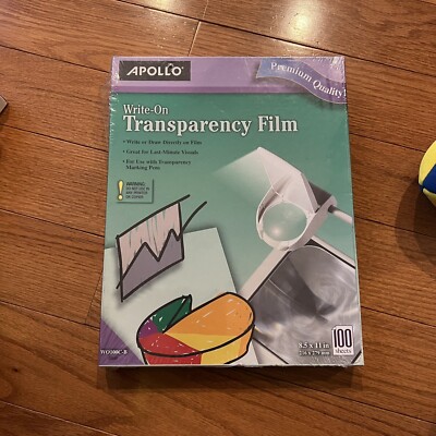Apollo Write-On Transparency Film, Letter, Clear, 100/Box | eBay