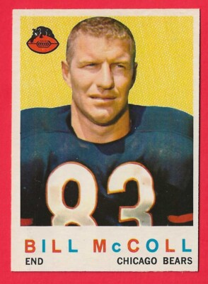 1959 Topps #151 Bill McColl Football Card Chicago Bears Nrmt very nice ...