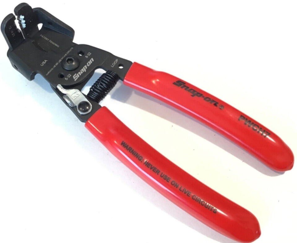 SNAP ON TOOLS USA RED 7" Inline Wire Stripper/Cutter 10 AWG–20 AWG ...