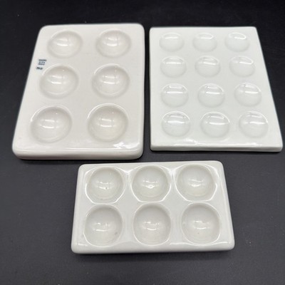 Lot Of 3 Lab Porcelain Ceramic Mixing Material Watering Wet Trays | eBay