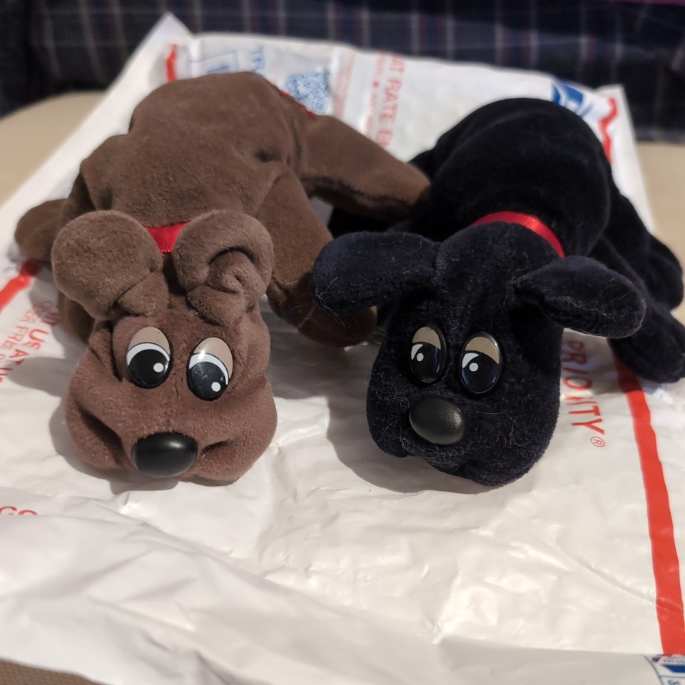 1986 POUND PUPPIES LOT TONKA MINI BABIES Black Brown Red Ribbon Collar ...