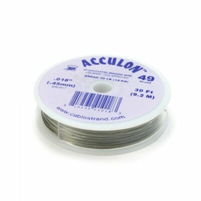 Acculon 7 Strand Nylon Coated Beading Wire .018" (.45mm) 30ft (9.2m ...