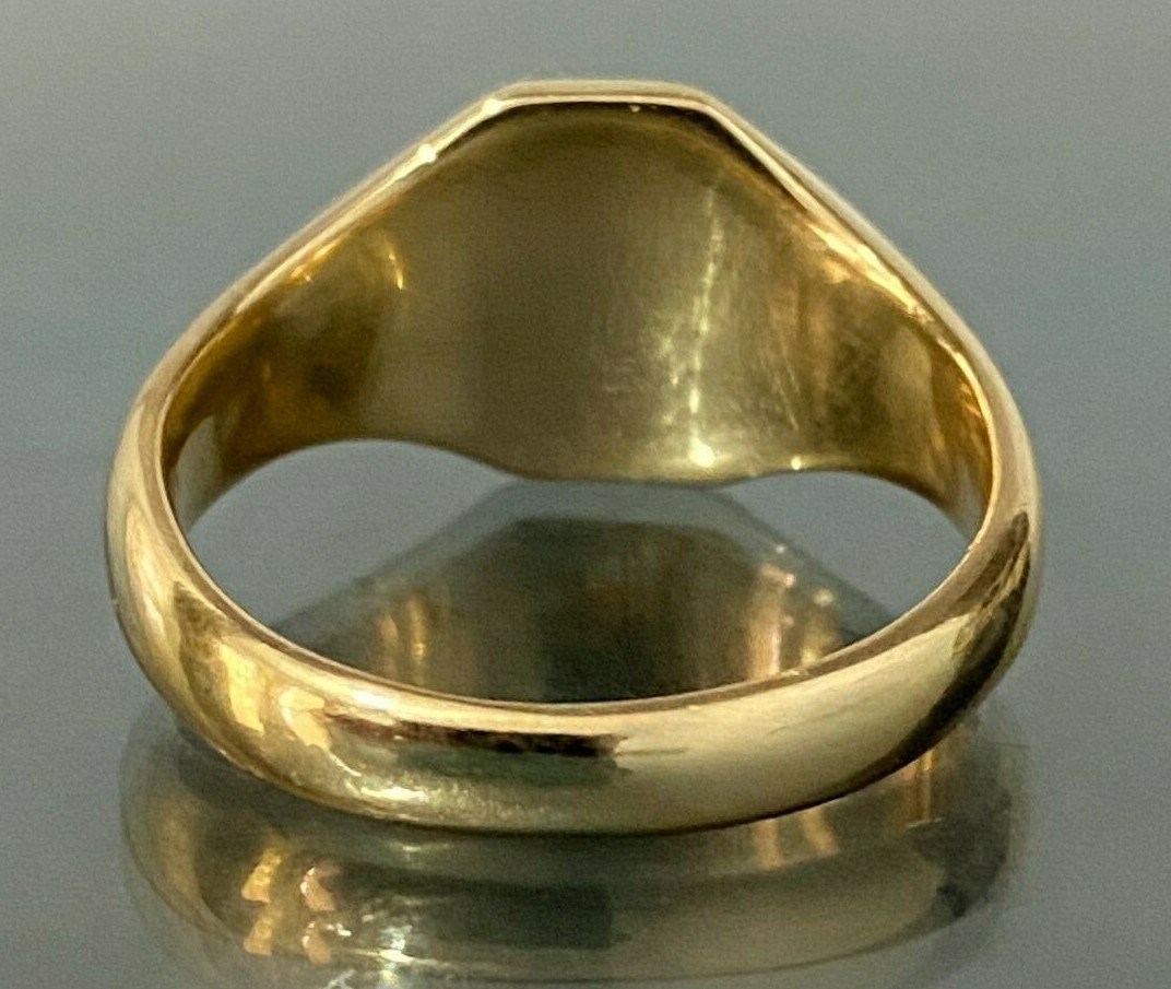18K Yellow Gold "DRC" Initial Signet Ring Size R 1/2 - 8 7/8 | eBay