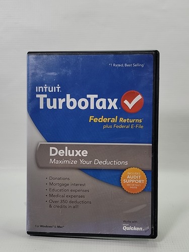 Intuit TurboTax Deluxe Federal 2013 Windows/Mac CD | eBay