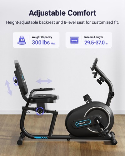 MERACH Recumbent Exercise Bike for Home with Smart Bluetooth and ...