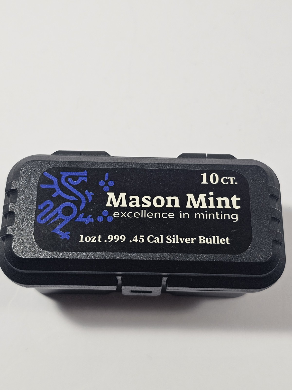 Box of 10- Mason Mint 1 oz .999 Fine Silver Bullet .45 Caliber ACP | eBay