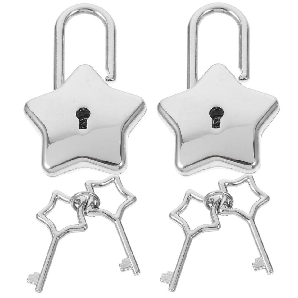 2 Pcs Star-shaped Cute Accessories Luggage Padlock Tiny Small Padlocks ...