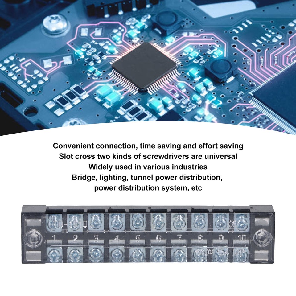 2Pcs Terminal Strip Block Thickened Brass Contactor Fixed Large Current ...