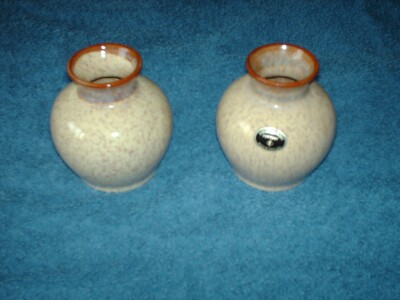 2 x prinknash pottery speckled vases 10 cm high 9 cm wide | eBay UK