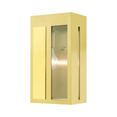 Livex Lafayette 1 Light Outdoor ADA Wall Lantern, Satin Brass - 27412-12 | eBay