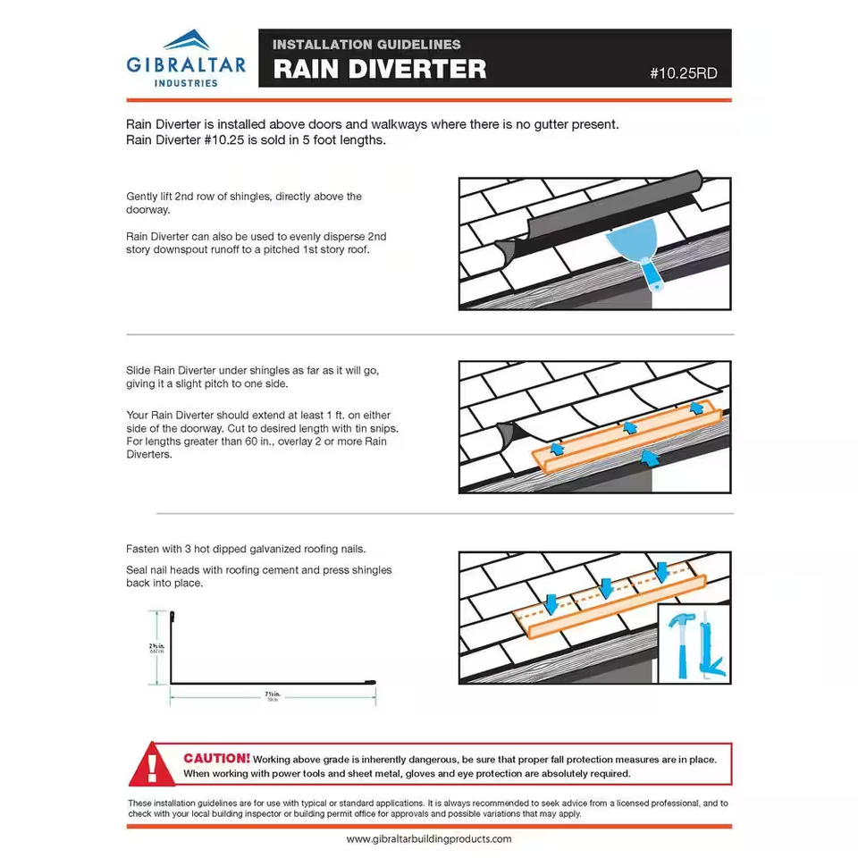 Rain Diverter Drip Edge Aluminum Roof Flashing 7.5 Inch x 2.625 Inch x ...