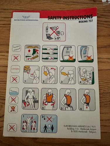 safety card AIR PROVENCE / EBA Boeing 737 (sticker) | eBay