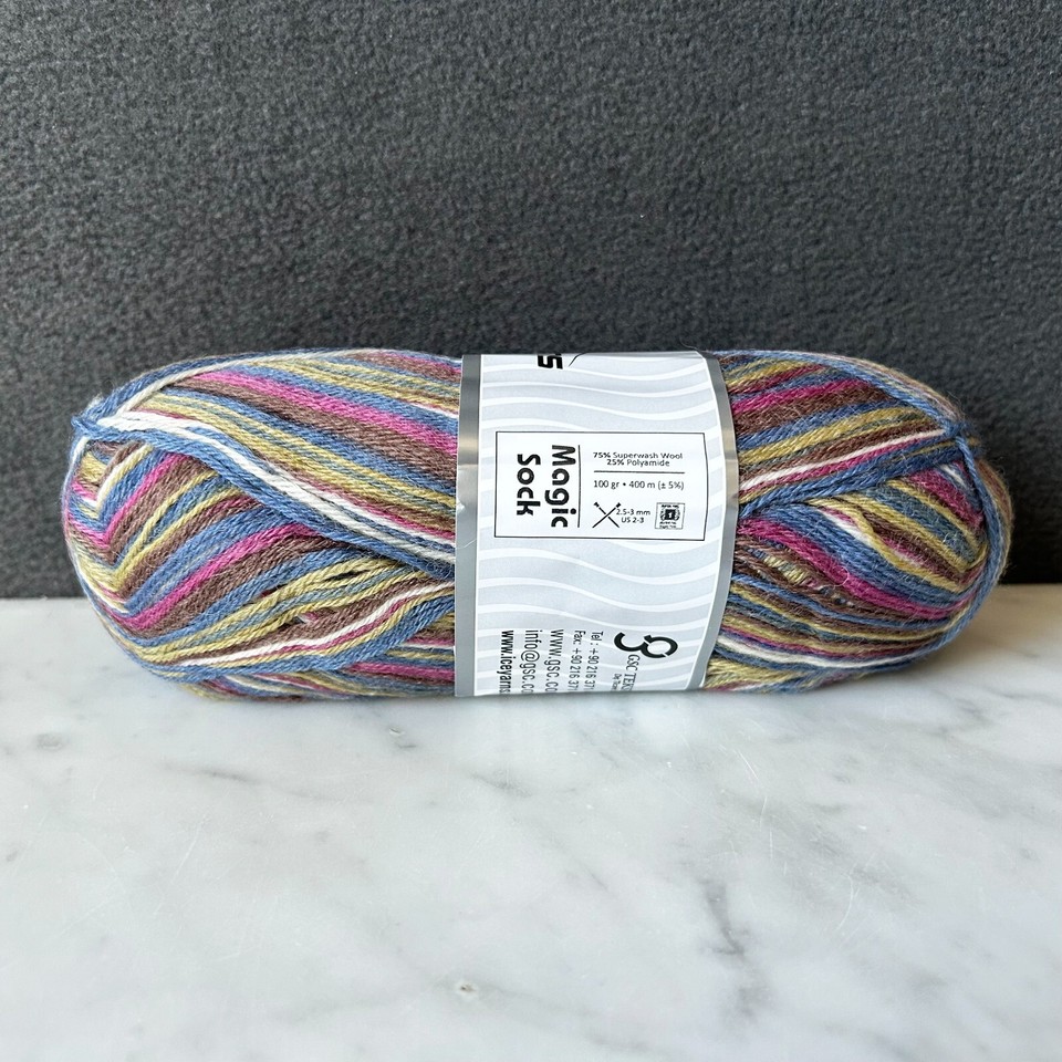 Ice Yarns Magic Sock Wool Blend Variegated Yarn-1 Skein Blue-Purple ...