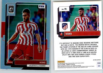 Koke 2022-23 Donruss Optic FIFA Silver Holo Prizm #15 Atletico De ...