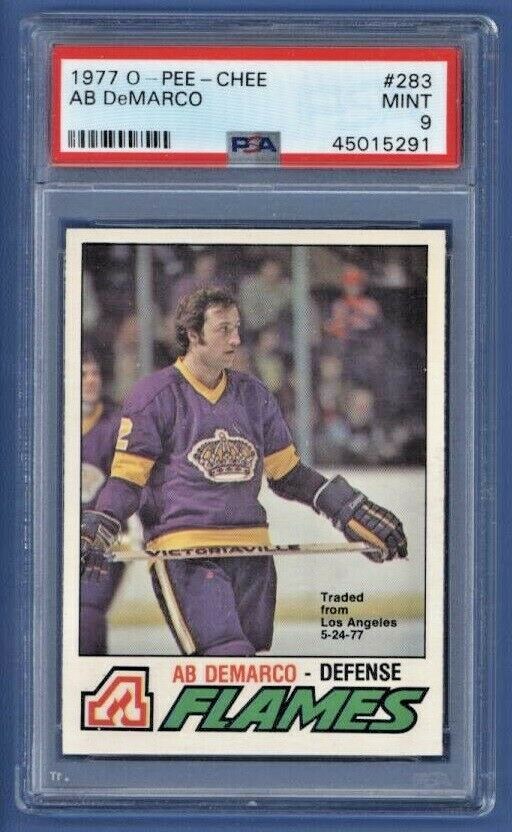 1977-78 OPC O-Pee-Chee #283 AB DeMARCO PSA 9 MINT Atlanta Flames *ONLY ...