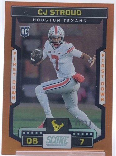 CJ STROUD 2023 SCORE FIRST DOWN ROOKIE GOLD TEXANS RC 01/10 🔥 🔥 🔥 | eBay