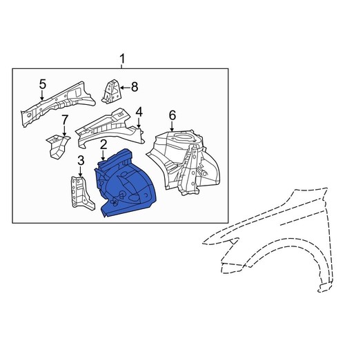 For Lexus CT200h 2011-2017 Lexus 5372012030 Front Left Fender Apron | eBay