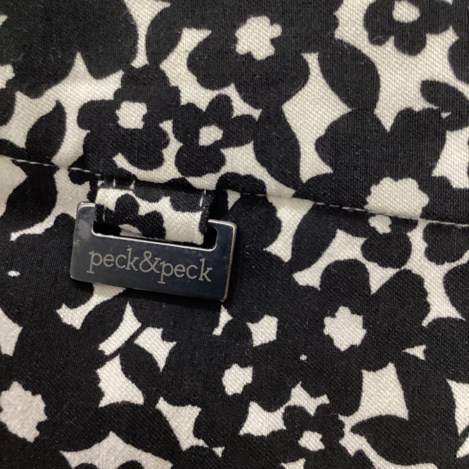 Peck & Peck Women's Black White Floral Print Straight Leg Pants Size 12 ...