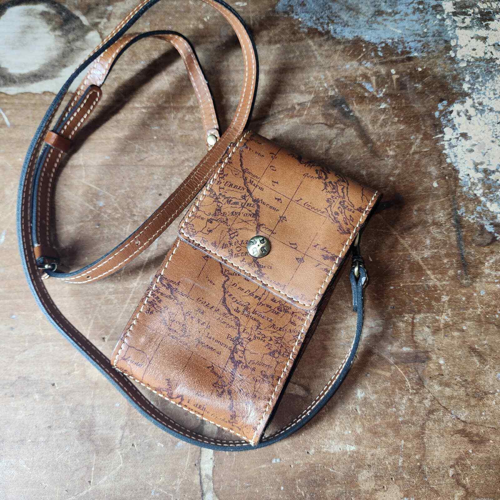 PATRICIA NASH Rust Riot Map brown leather small cross… - Gem