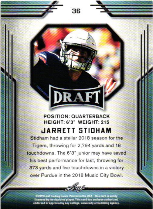 2019 Leaf Draft #36 Jarrett Stidham | eBay